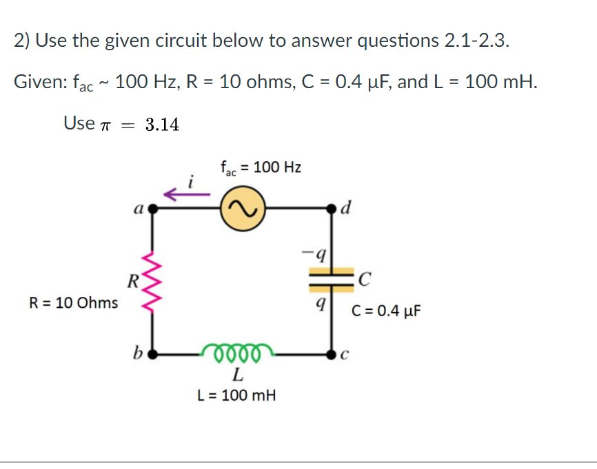 Solved 2 2 Calculate Inductive Reactance Xl In The Units