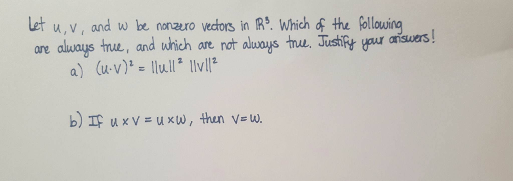 Solved Let u, v, and w be nonzero vectors in R^5. Which of | Chegg.com