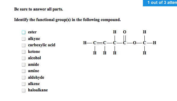 Solved Identify the Functional Groups in the following | Chegg.com