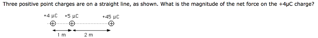 (Solved) - Three positive point charges are on a straight line, as ...