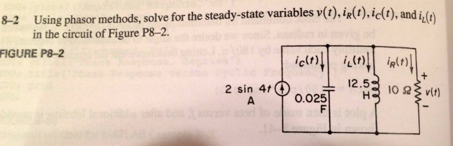 Solved A problem using phasor methods solving for steady | Chegg.com