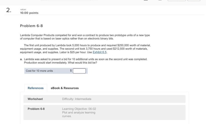 Solved Lambda Computer Products competed for and won a | Chegg.com