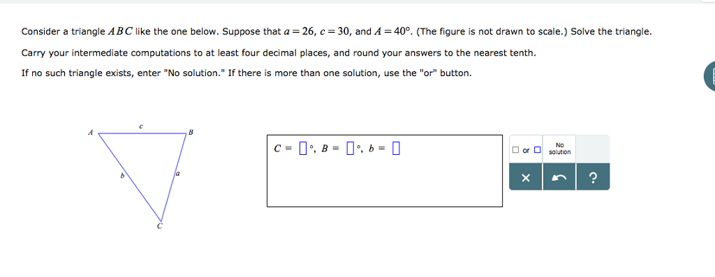 Solved Consider a triangle ABC like the one below. Suppose | Chegg.com
