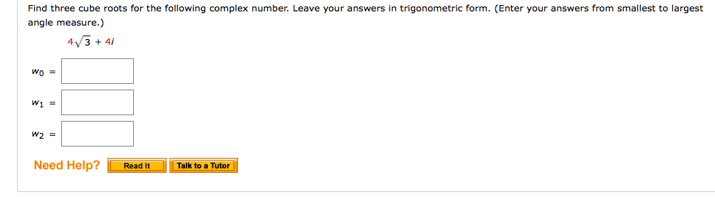 Solved Find three cube roots for the following complex | Chegg.com