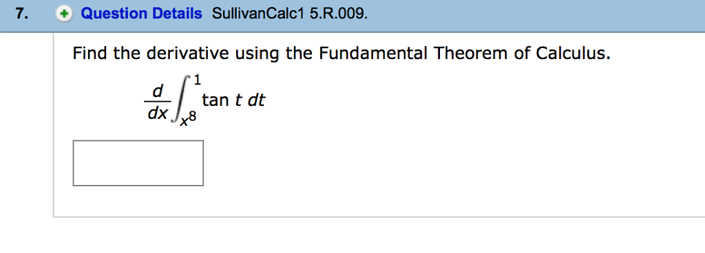 Solved Details SullivanCalct Find the derivative using the | Chegg.com