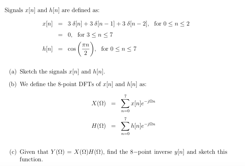 Solved Signals rn] and hn] are defined as: x[n] 3δ[n] + 3 | Chegg.com