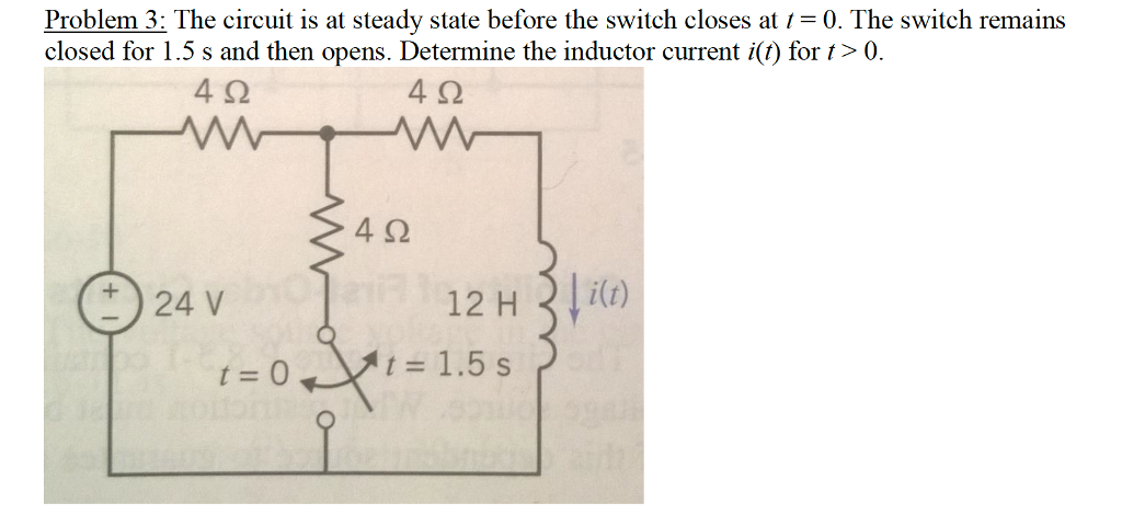 Solved The Circuit Is At Steady State Before The Switch