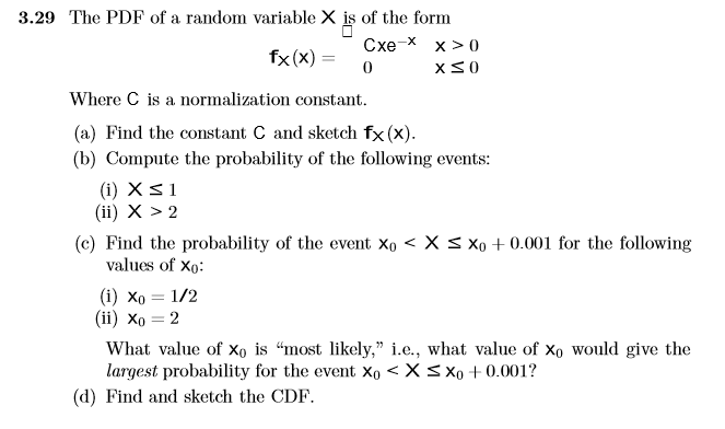 Solved 3.29 The PDF of a random variable X is of the form | Chegg.com