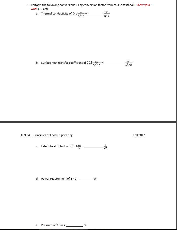 Solved Perform the following conversions using conversion | Chegg.com