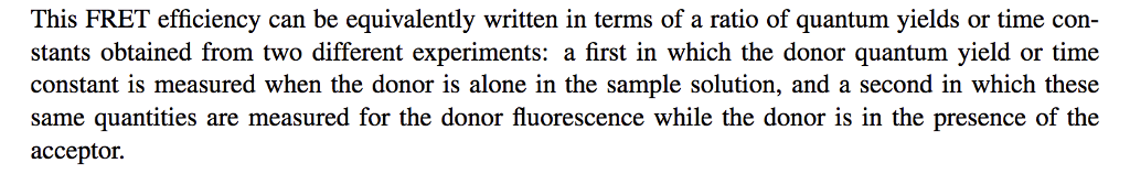 Solved we define the FRET efficiency as FT kT + kd | Chegg.com