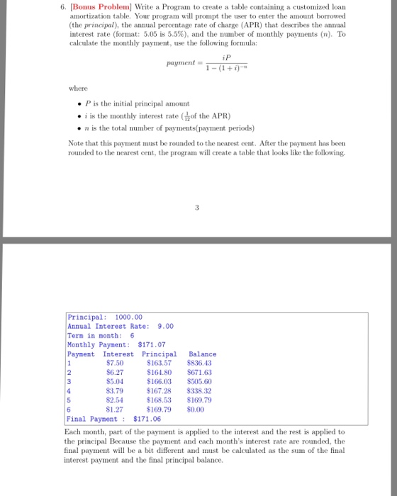 Solved 6. Bonus Problem] Write a Program to create a table | Chegg.com
