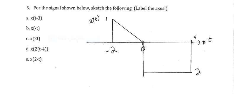 Solved For the signal shown below, sketch the following | Chegg.com
