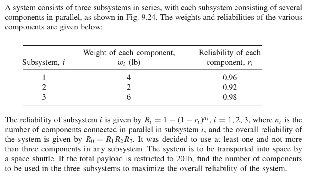 A system consists of three subsystems in series, with | Chegg.com