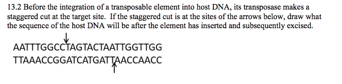Solved 13.2 Before the integration of a transposable element | Chegg.com