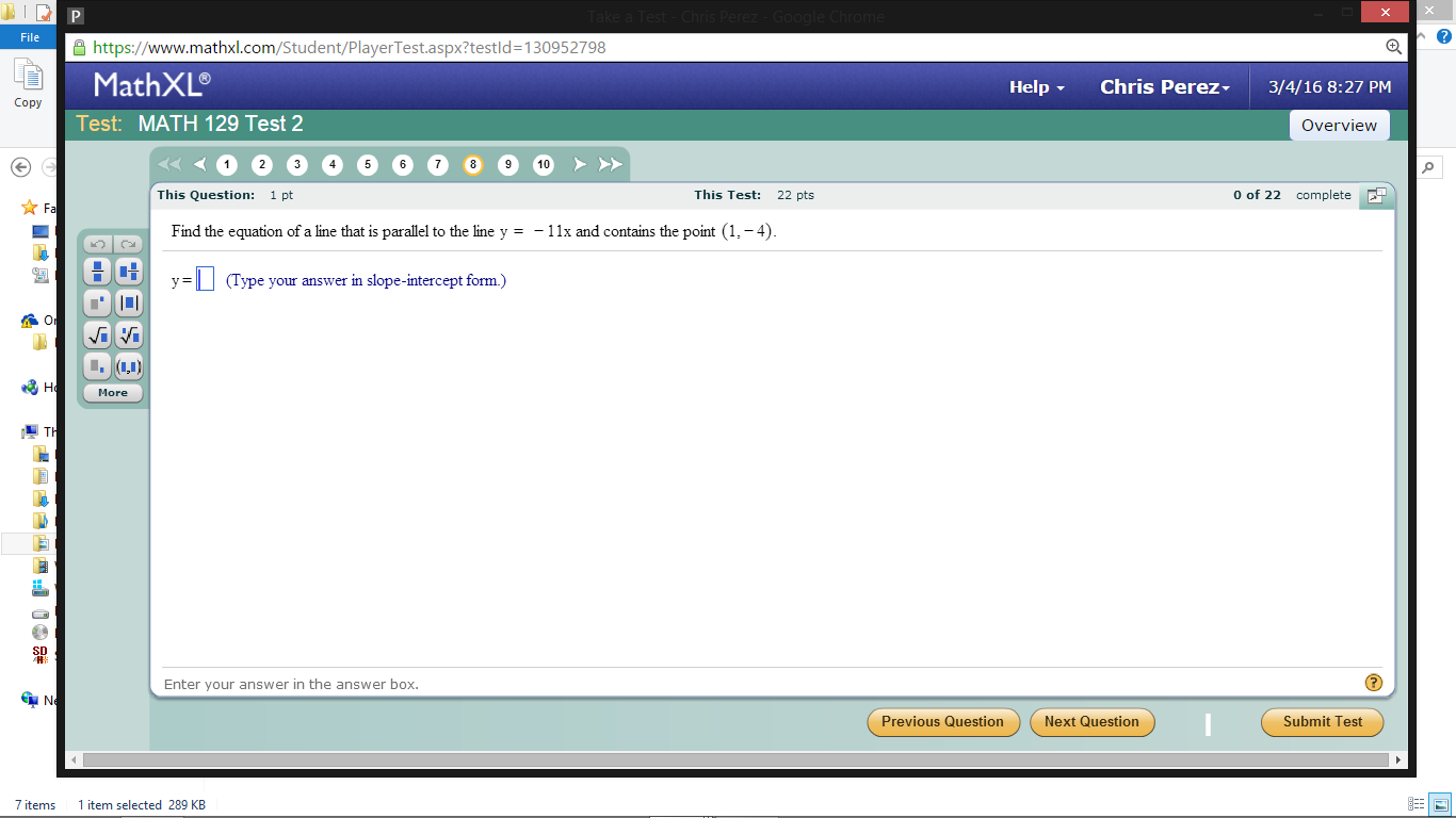 Solved https:// 130952798 MathXL Copy Test: MATH 129 Test 2 | Chegg.com