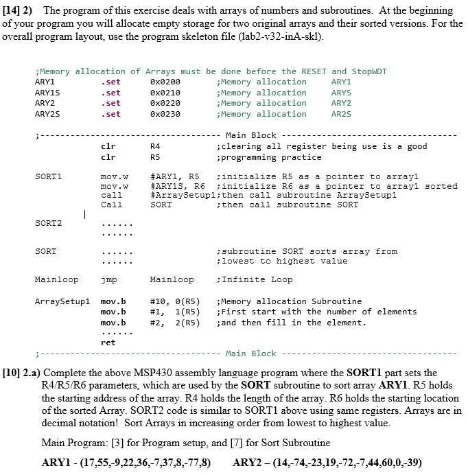 [14] 2) The program of this exercise deals with | Chegg.com