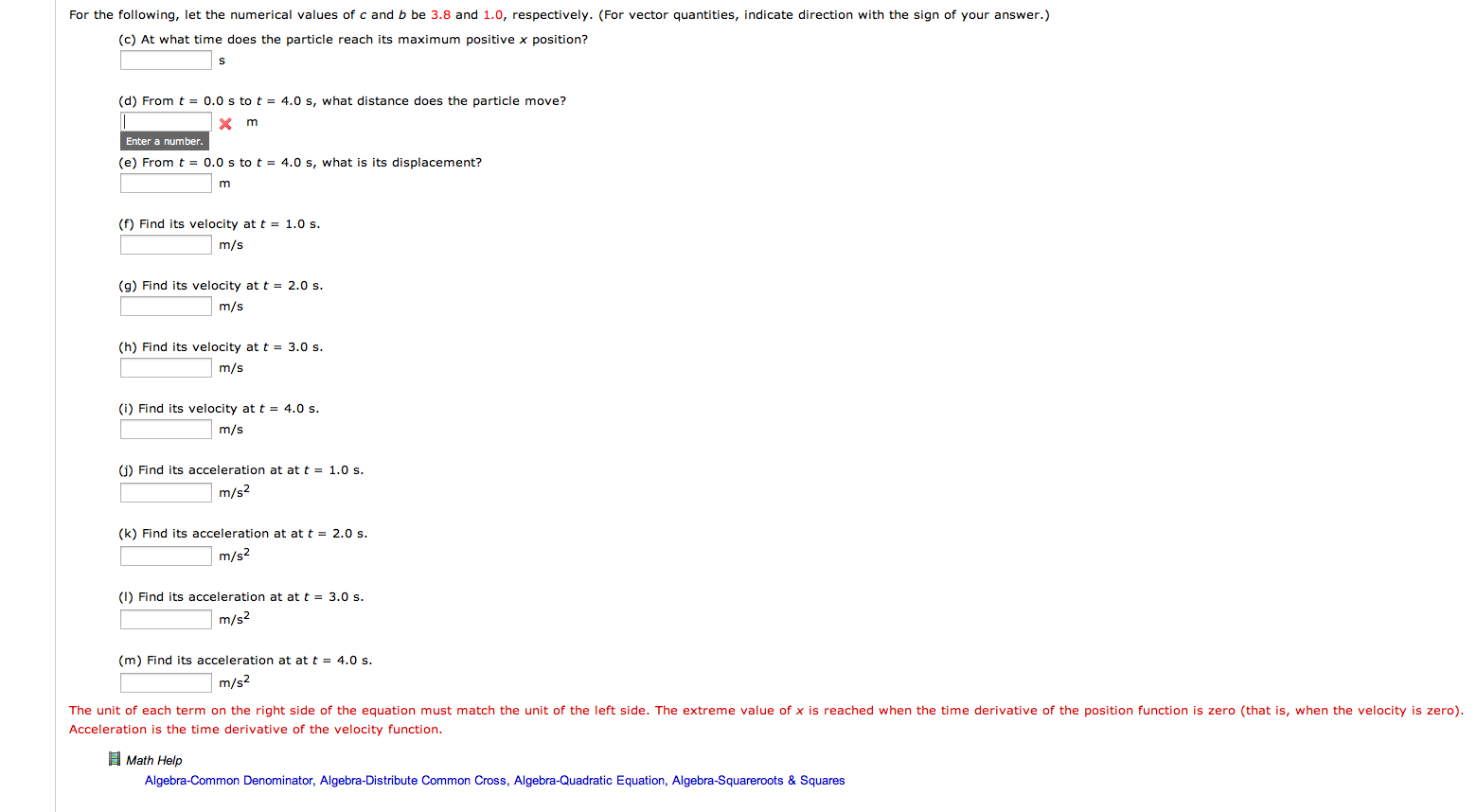 Solved x=ct2- | Chegg.com