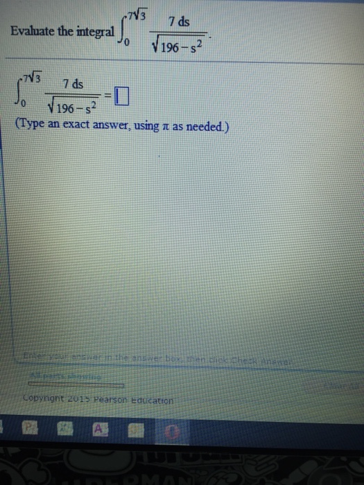 Solved Evaluate the integral integration 7 square root 30 7 | Chegg.com
