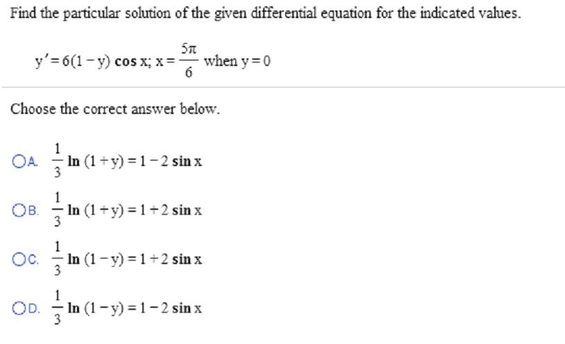 Solved Find the particular solution of the given | Chegg.com