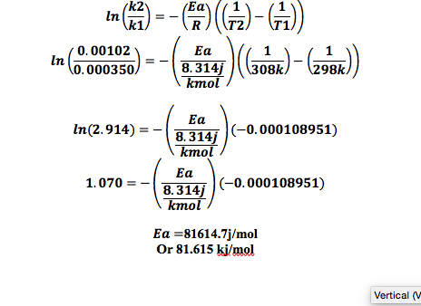 Solved can you show me error calculation on Ea below using | Chegg.com