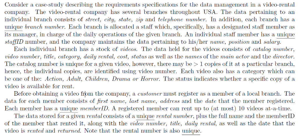Solved Consider a case-study describing the requirements | Chegg.com