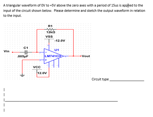 Solved A triangular waveform of OV to +5V above the zero | Chegg.com