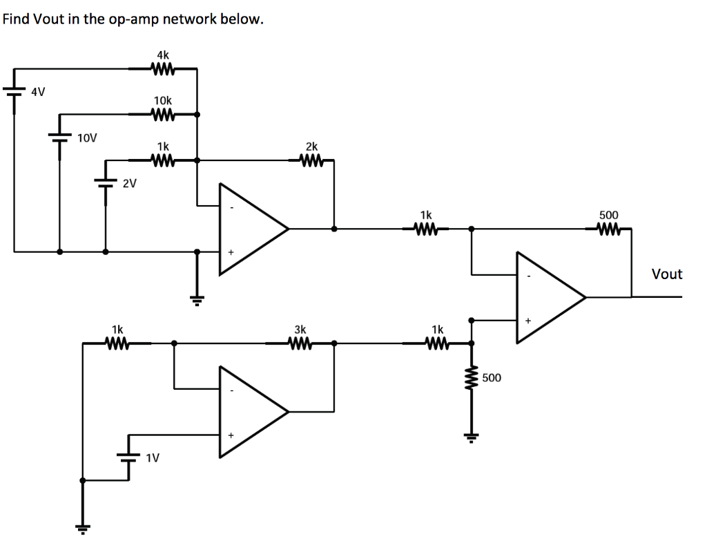 Solved Find Vout in the op-amp network below. | Chegg.com