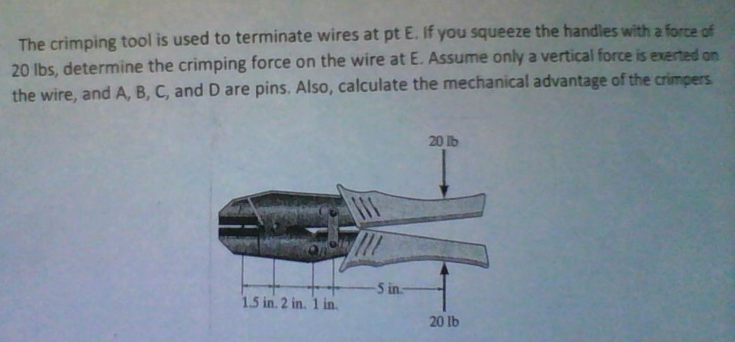 Solved The crimping tool is used to terminate wires at pt E. | Chegg.com