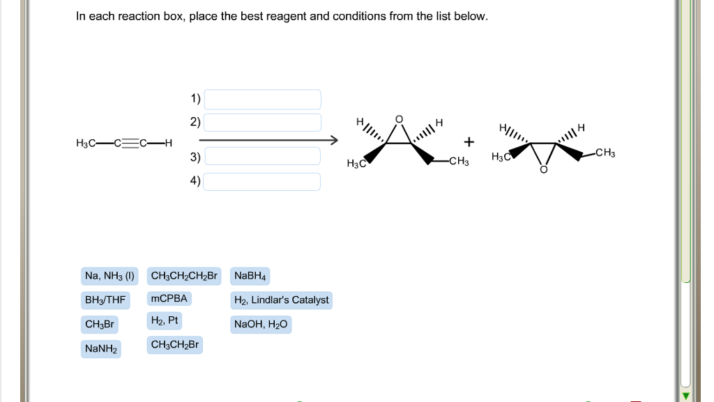 Solved In each reaction box, place the best reagent and | Chegg.com