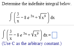 Solved Determine the indefinite integral below. Integral | Chegg.com
