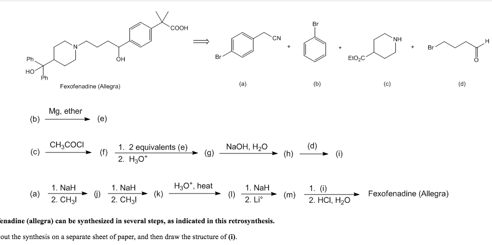 Solved (allegra) can be synthesized in several steps, as | Chegg.com
