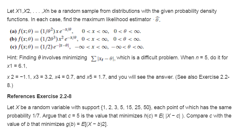 Solved Let X1 X2 Xn Be A Random Sample From