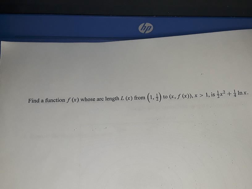 Solved の 2 + 흖 In x. ) from 1, Find a function f (x) whose | Chegg.com
