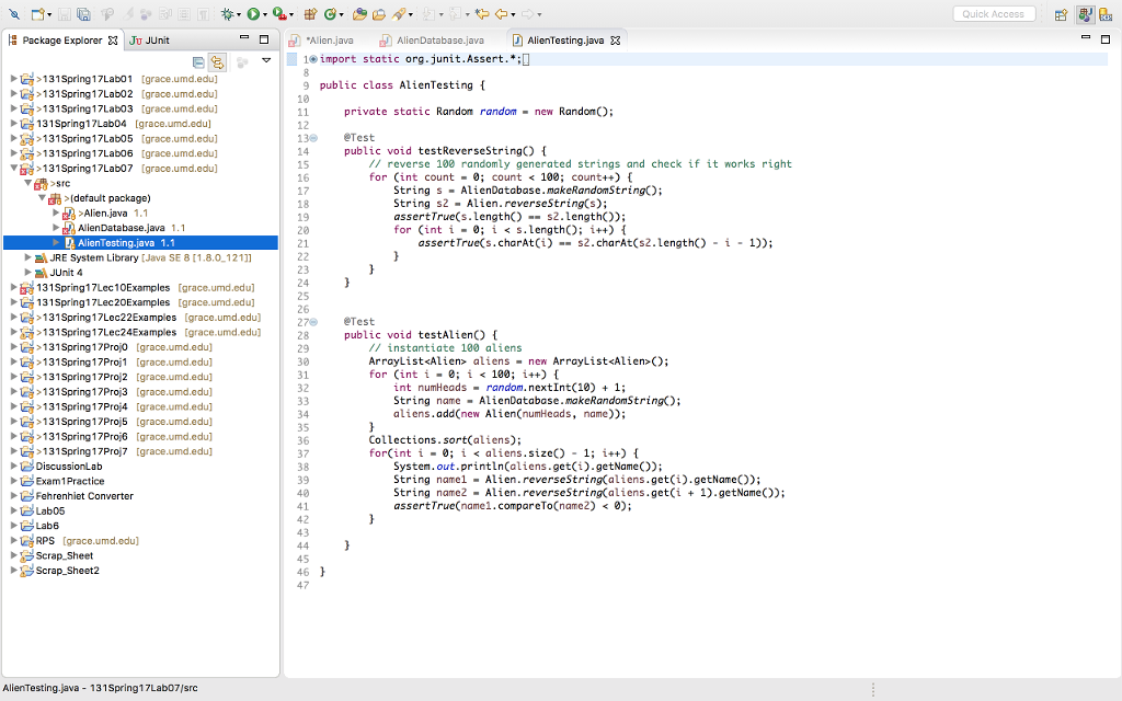 Solved Alien Database This exercise will not be submitted or | Chegg.com