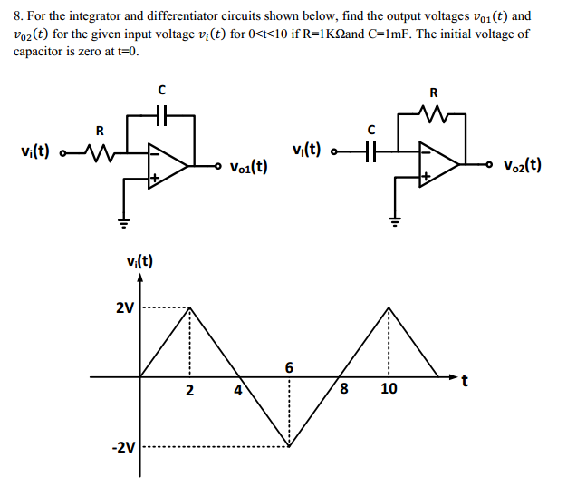 Solved Express the output voltage vout(t) in terms of the | Chegg.com Solved Express the output voltage vout(t) in terms of the | Chegg.com