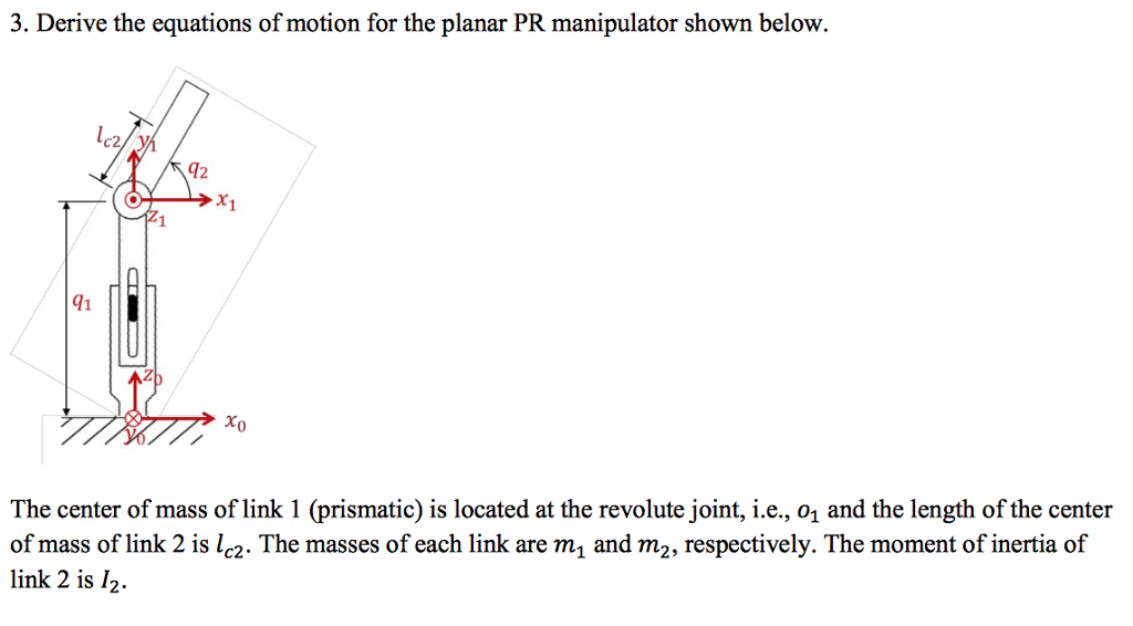 3. Derive the equations of motion for the planar PR | Chegg.com
