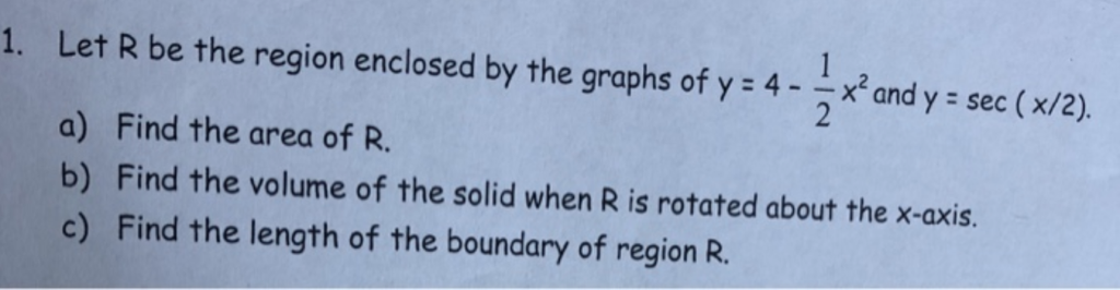 Solved 1. Let R be the region enclosed by the graphs of y 4 | Chegg.com