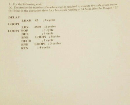 Solved For the following code: (a) Determine the number of | Chegg.com