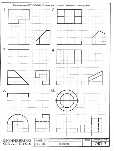 Solved The two given Ortographic views are complete. Sketh | Chegg.com