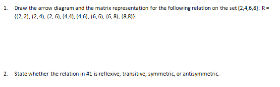 Solved Draw the arrow diagram and the matrix representation | Chegg.com