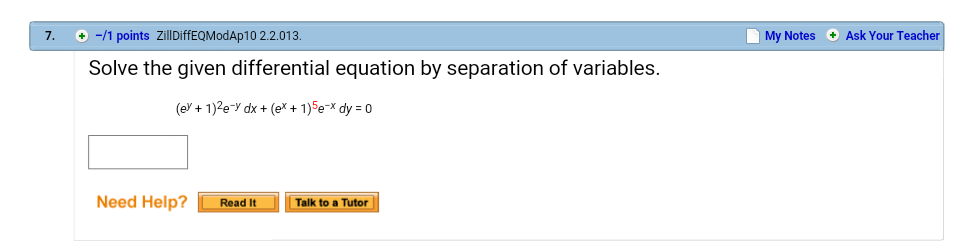 Solved Solve the given differential equation by separation | Chegg.com