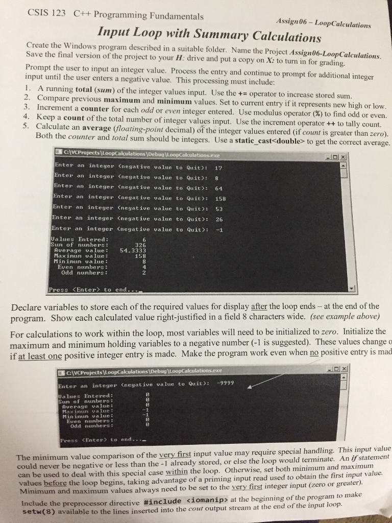 Solved Csis 123 C Programming Fundamentals Assign06