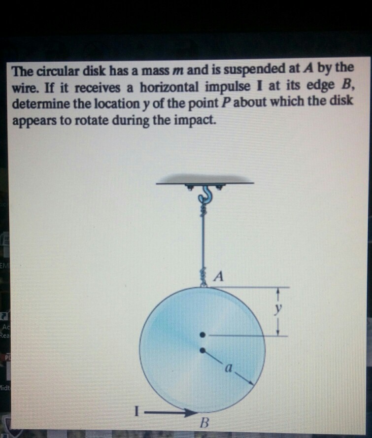 Solved The circular disk has a mass m and is suspended at A | Chegg.com