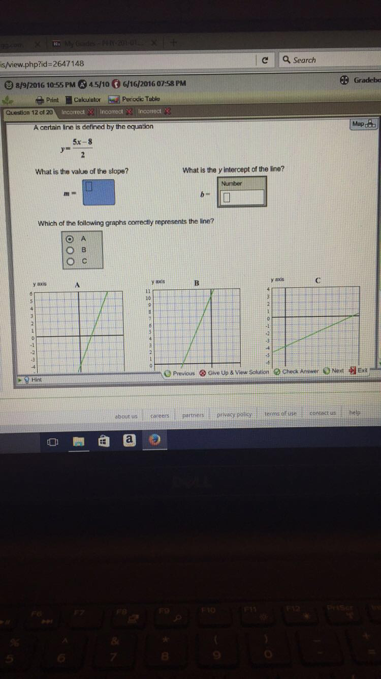 Solved A certain line is defined by the equation Y= 5x - | Chegg.com