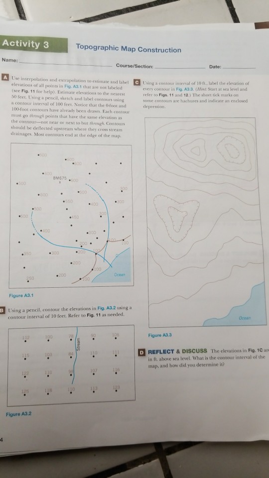 Solved Activity 3 Topographic Map Construction Name: | Chegg.com