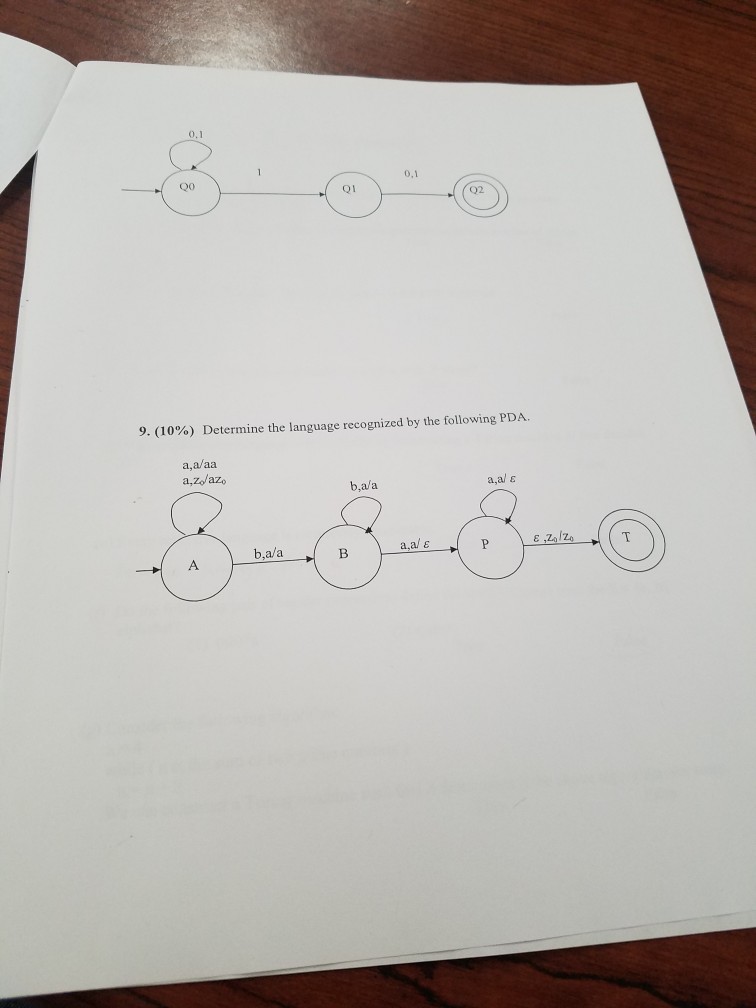 Solved Q1 02 9, (10%) Determine the language recognized by | Chegg.com