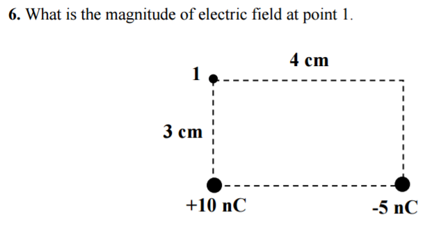 Solved What is the magnitude of electric field at point 1. | Chegg.com