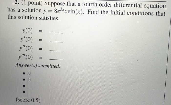 Solved Suppose That A Fourth Order Differential Equation Has