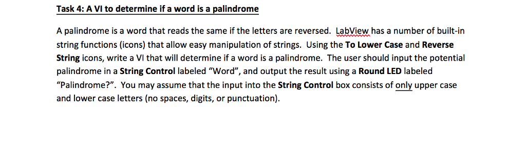 Task 4 A Vi To Determine If A Word Is A Palindrome A