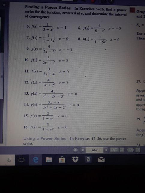 Solved Finding a Power Series In Exercises 5-16, find a | Chegg.com